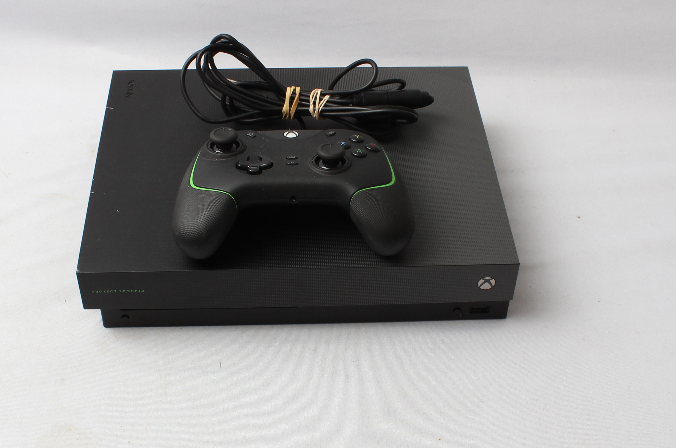 Pre-owned Microsoft Xbox One X Project Scorpio 1TB Games Console with Wired Controller (U ...